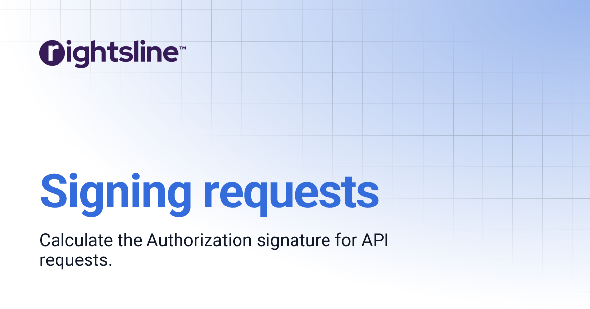 Signing requests | API Documentation