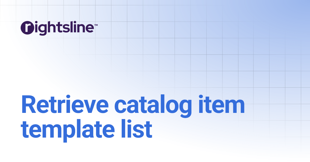 Retrieve catalog item template list | API Documentation