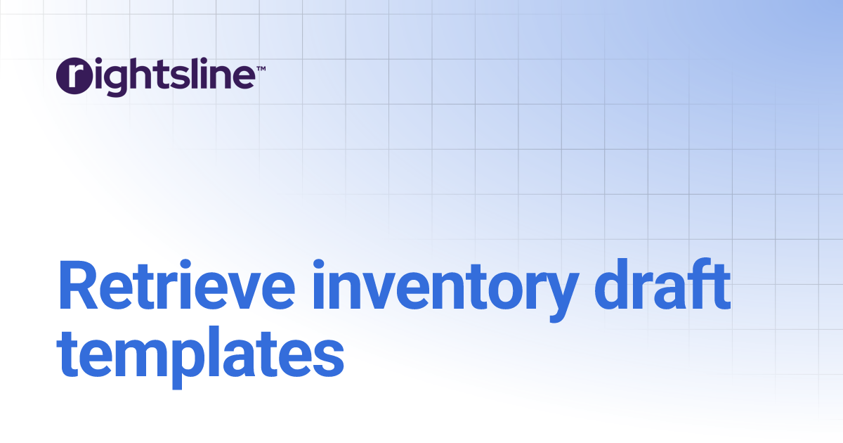 Retrieve inventory draft templates | API Documentation