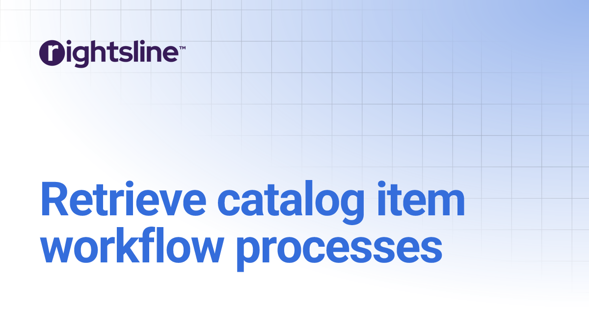 Retrieve catalog item workflow processes | API Documentation