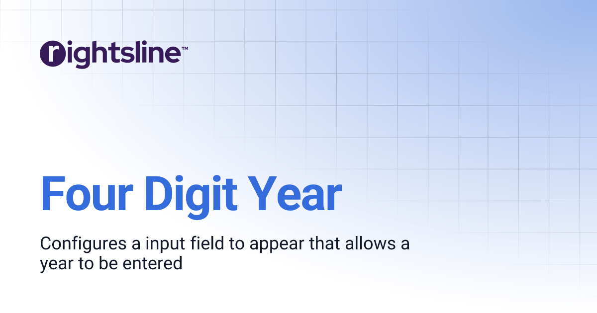 Four Digit Year | API Documentation