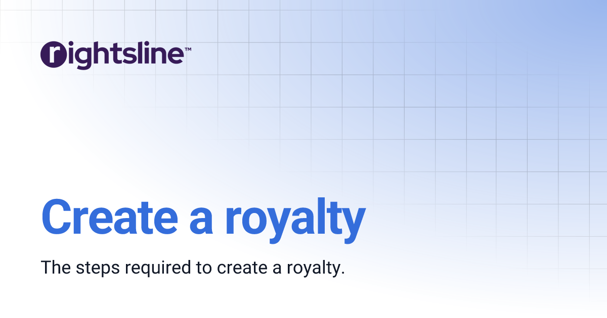 Create a royalty | API Documentation