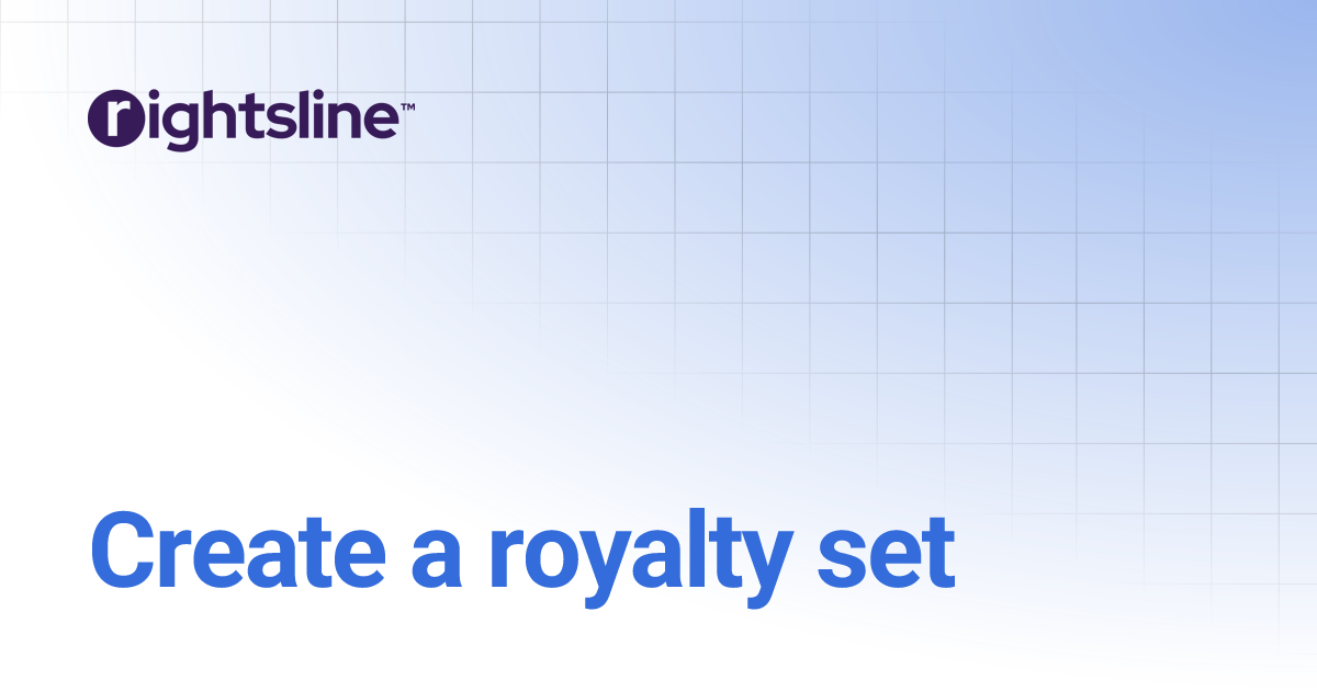 Create a royalty set | API Documentation