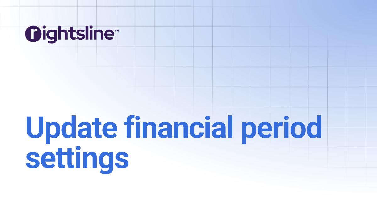 Update financial period settings | API Documentation